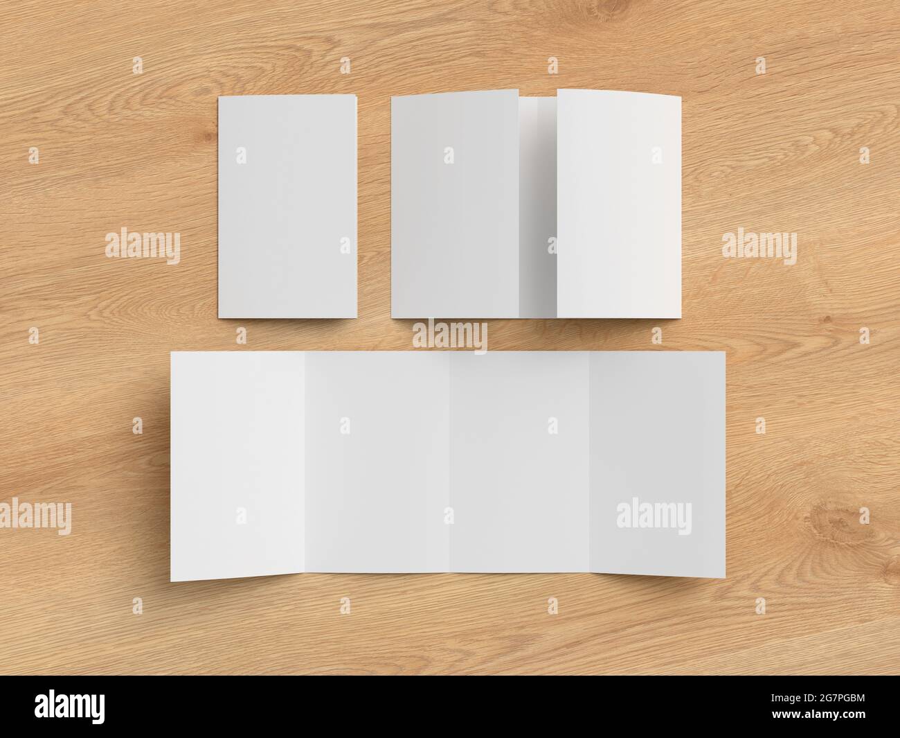 Vertical double gate fold brochure. Four panels, eight pages blank ...