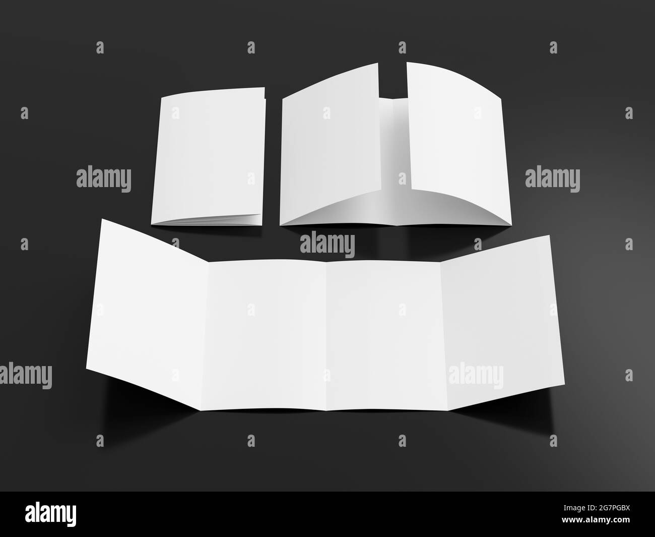 Vertical double gate fold brochure. Four panels, eight pages blank ...