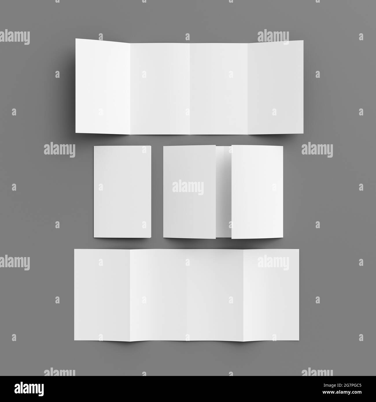 Vertical double gate fold brochure. Four panels, eight pages blank ...