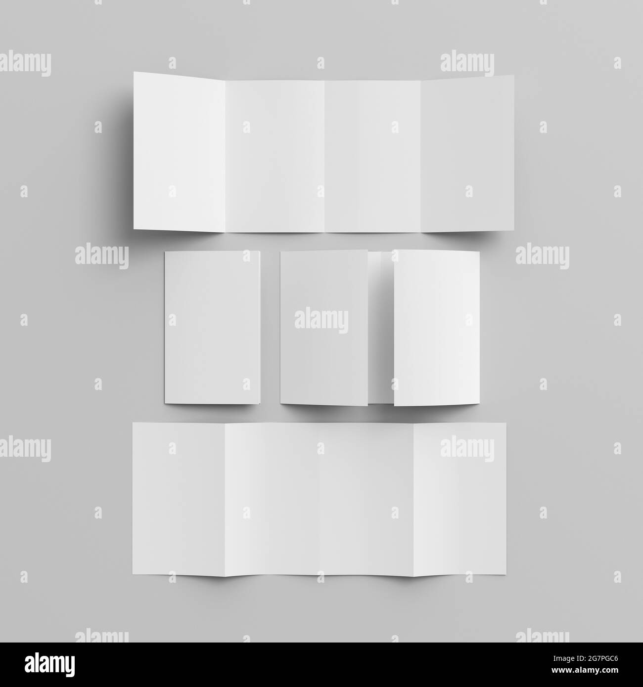 Vertical double gate fold brochure. Four panels, eight pages blank ...