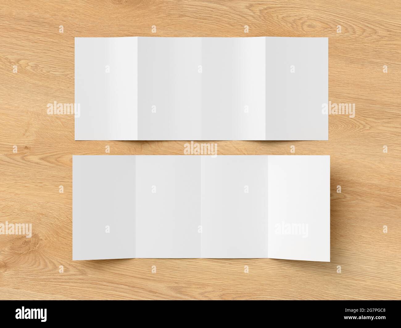 Vertical double gate fold brochure. Four panels, eight pages blank ...