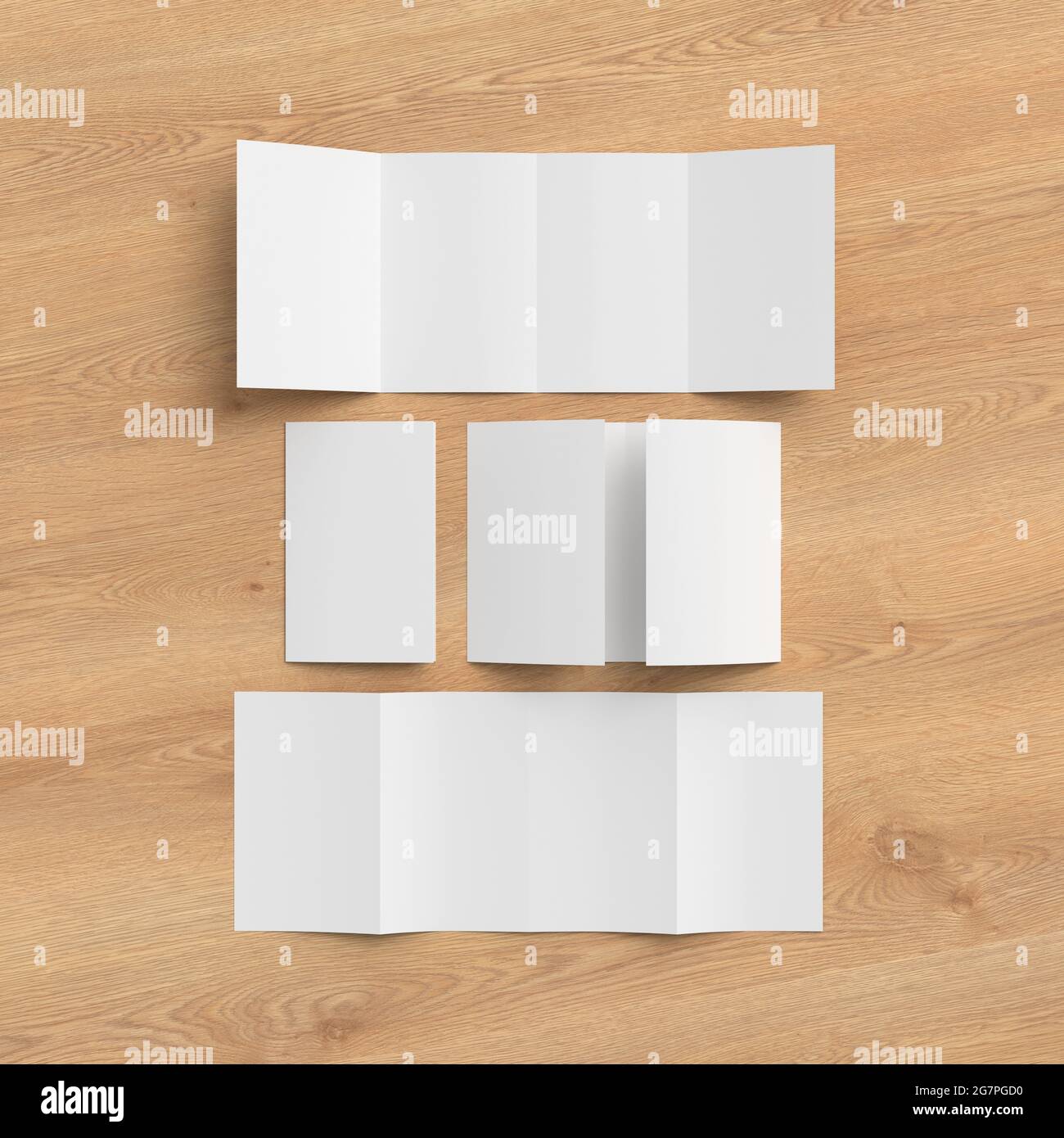 Vertical double gate fold brochure. Four panels, eight pages blank ...