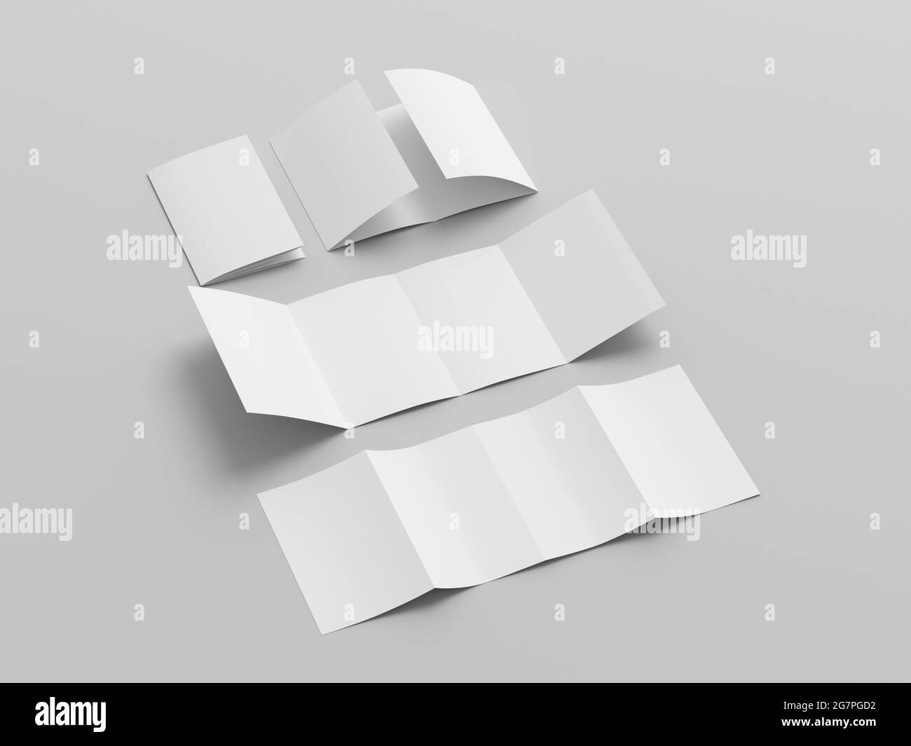 Vertical double gate fold brochure. Four panels, eight pages blank ...