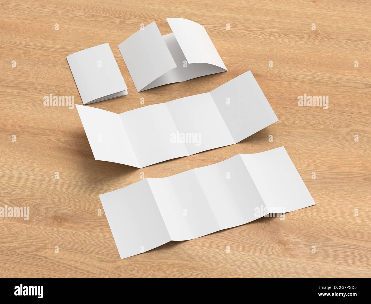 Vertical double gate fold brochure. Four panels, eight pages blank ...