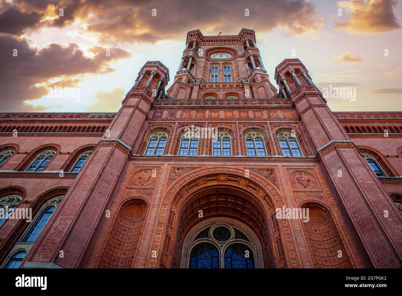 Red town hall of Berlin - massive red brick building Stock Photo - Alamy