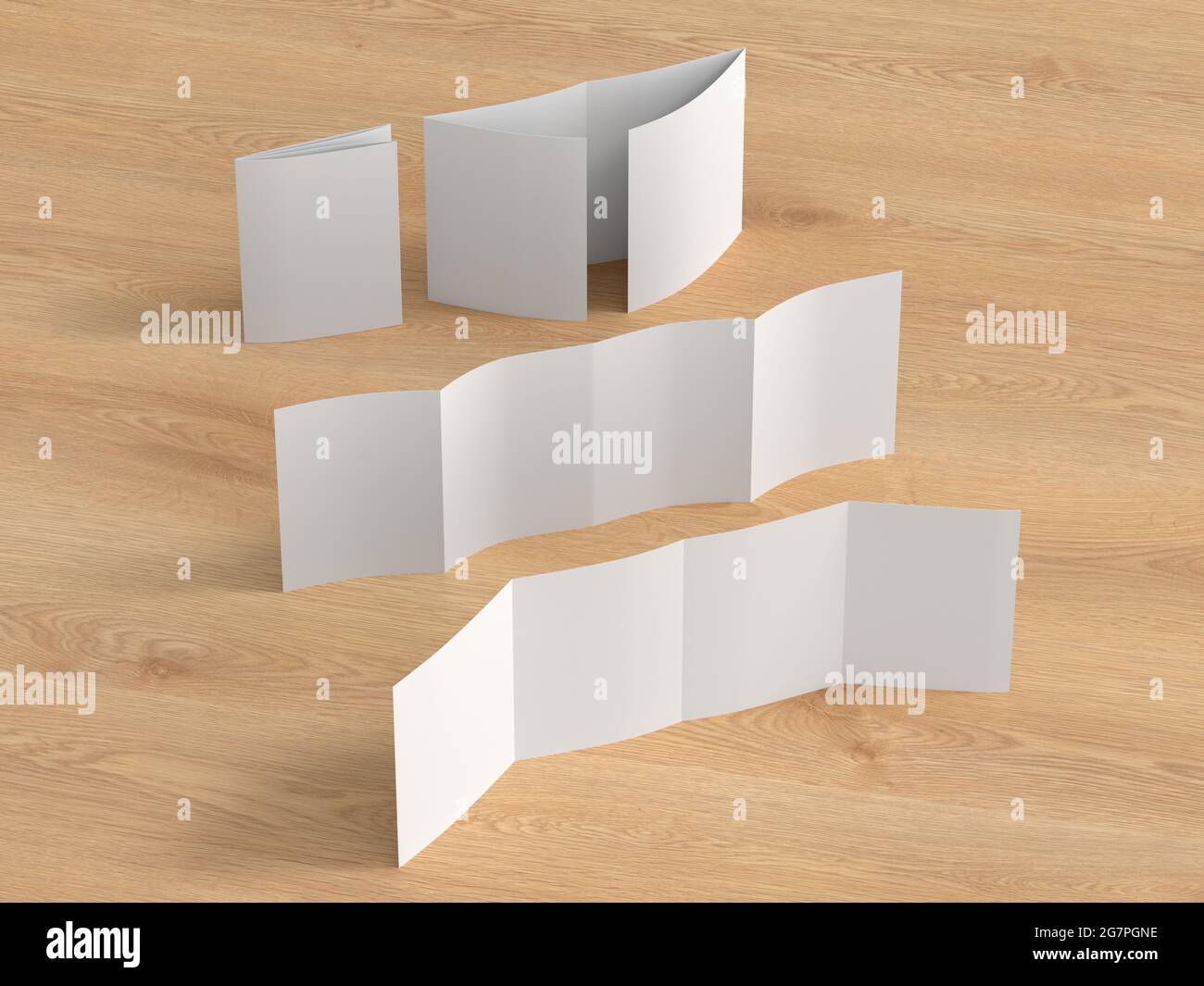 Square double gate fold brochure. Four panels, eight pages blank ...