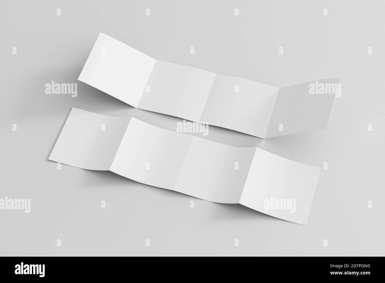 Square double gate fold brochure. Four panels, eight pages blank ...