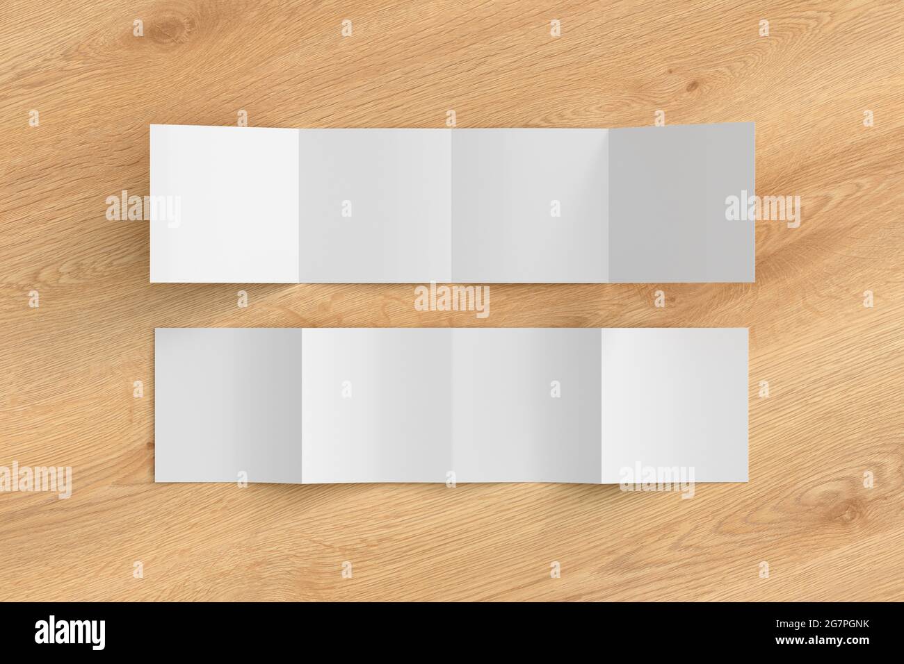 Square double gate fold brochure. Four panels, eight pages blank ...