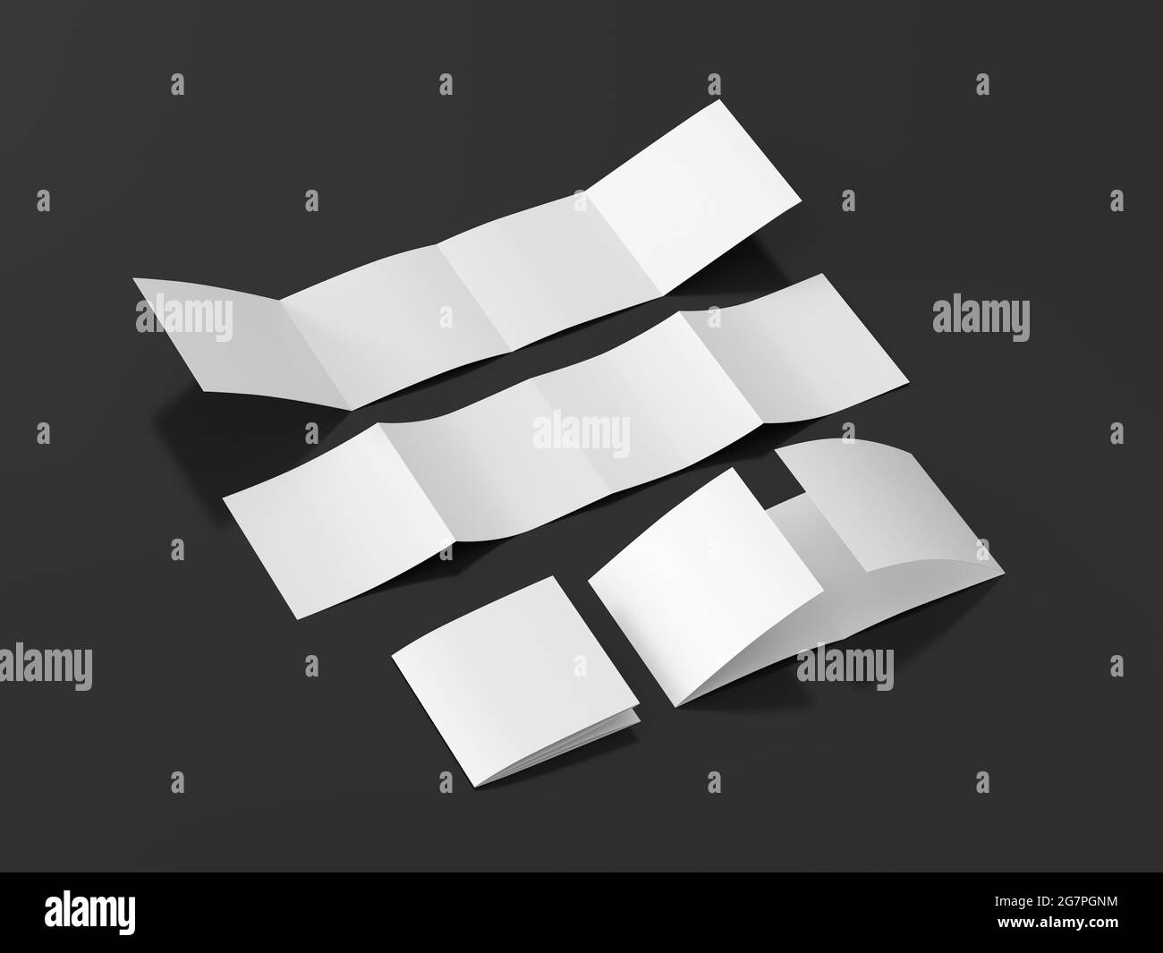 Square double gate fold brochure. Four panels, eight pages blank ...