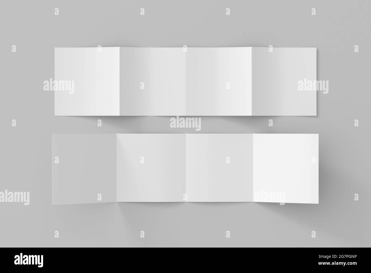 Square double gate fold brochure. Four panels, eight pages blank ...