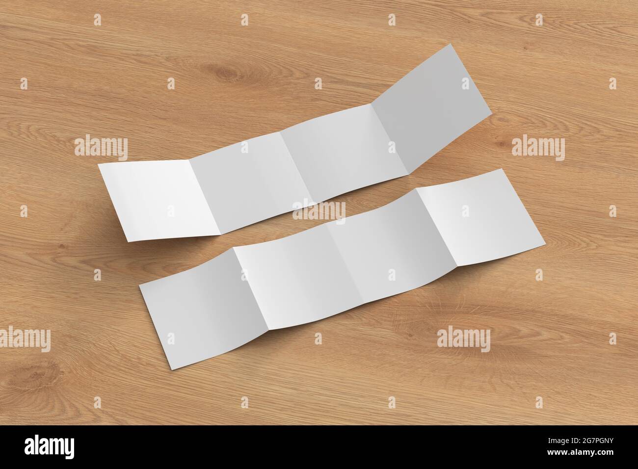 Square double gate fold brochure. Four panels, eight pages blank ...