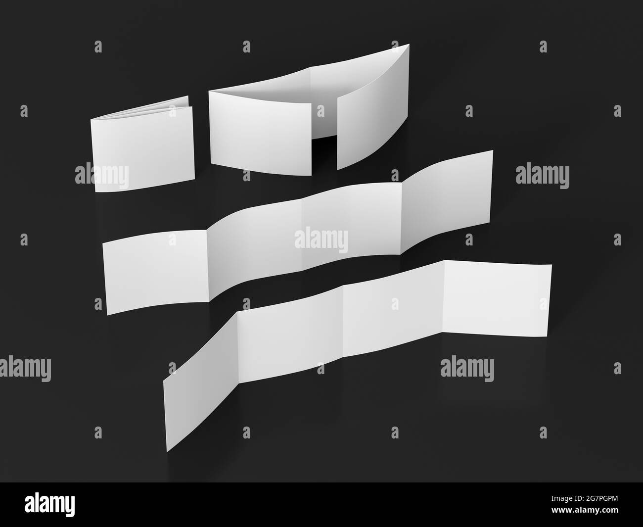 Square double gate fold brochure. Four panels, eight pages blank ...