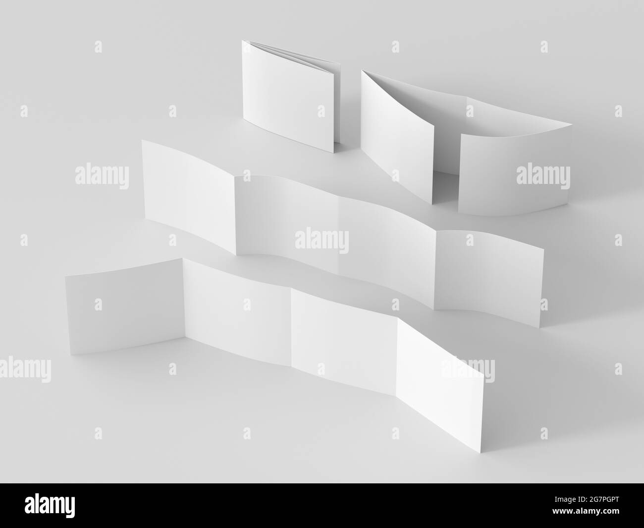 Square double gate fold brochure. Four panels, eight pages blank ...