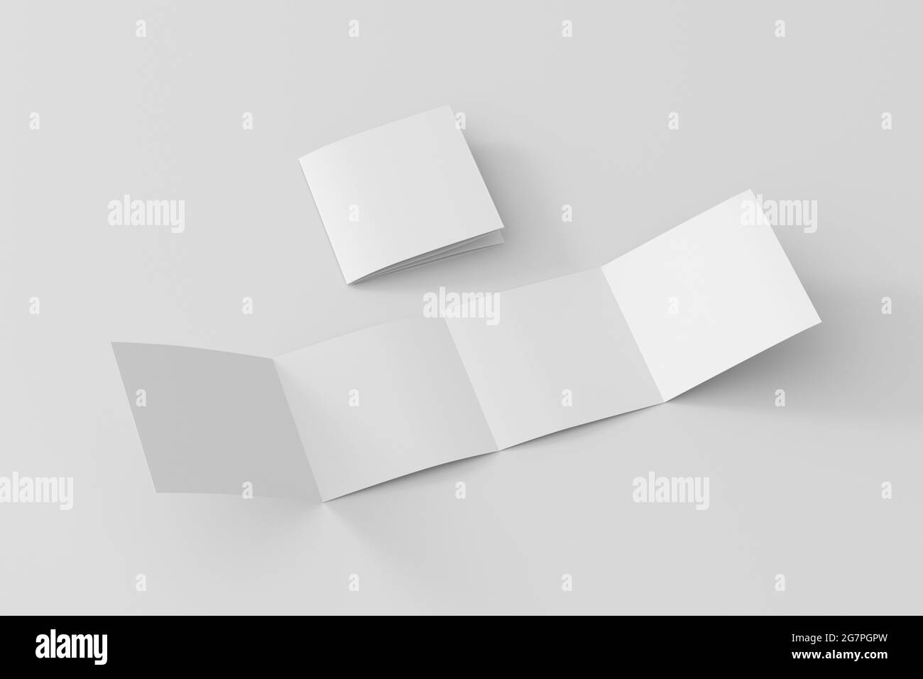 Square double gate fold brochure. Four panels, eight pages blank ...