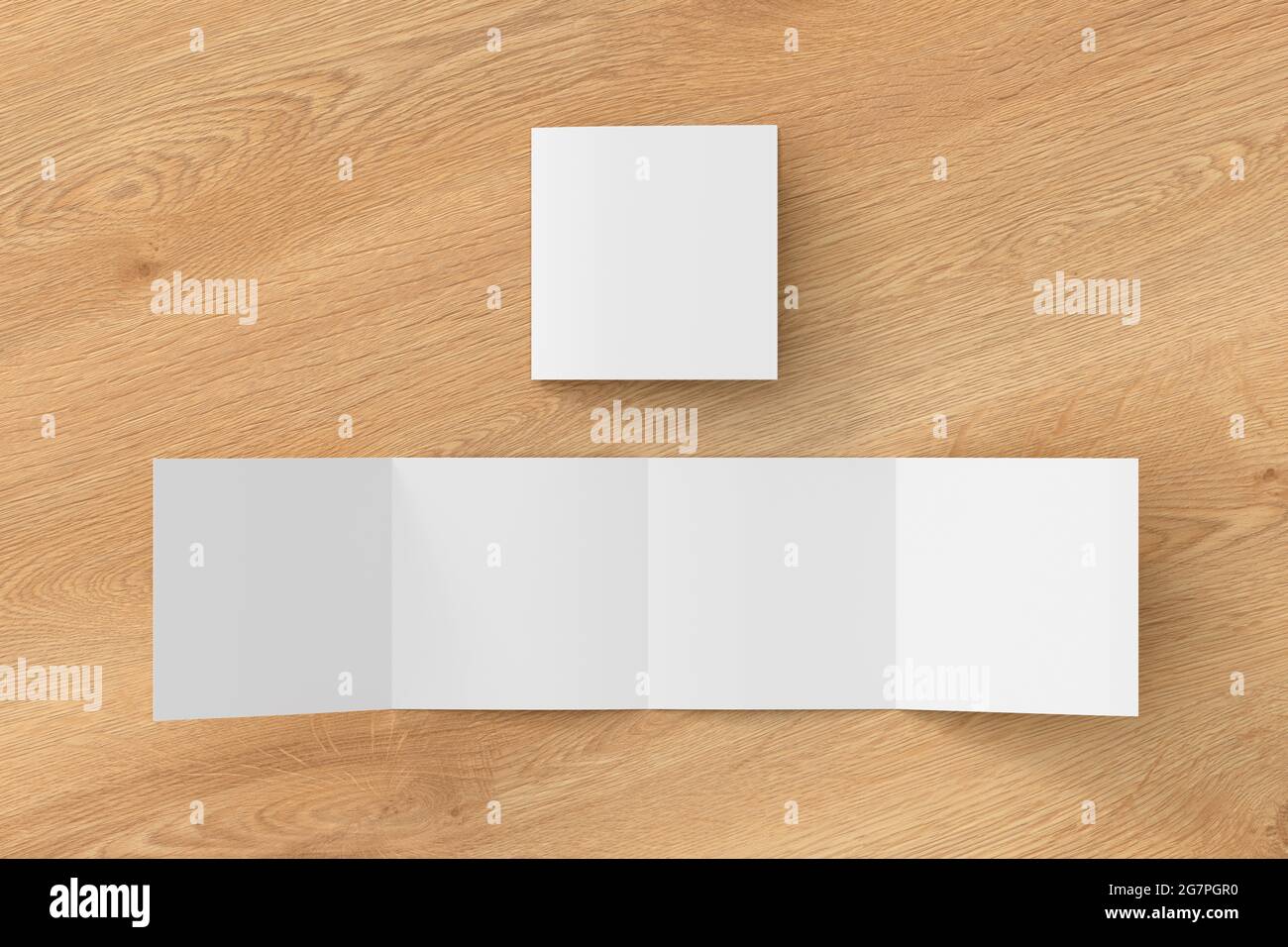 Square double gate fold brochure. Four panels, eight pages blank ...