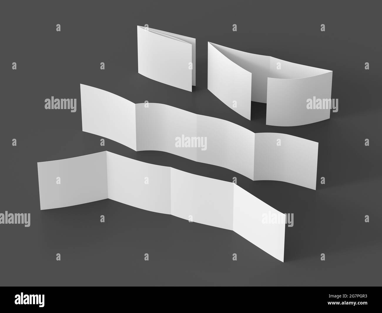 Square double gate fold brochure. Four panels, eight pages blank ...
