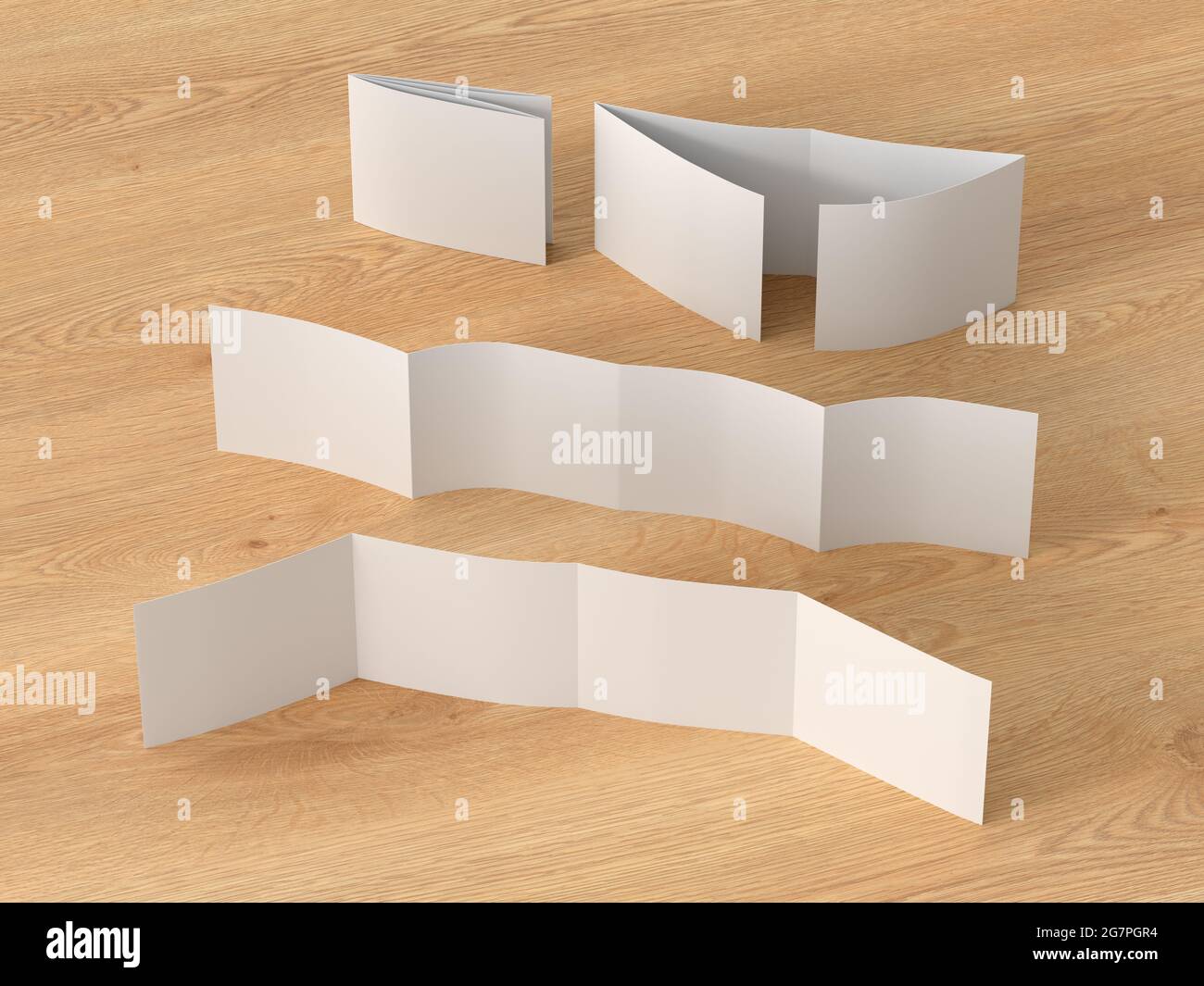 Square double gate fold brochure. Four panels, eight pages blank ...