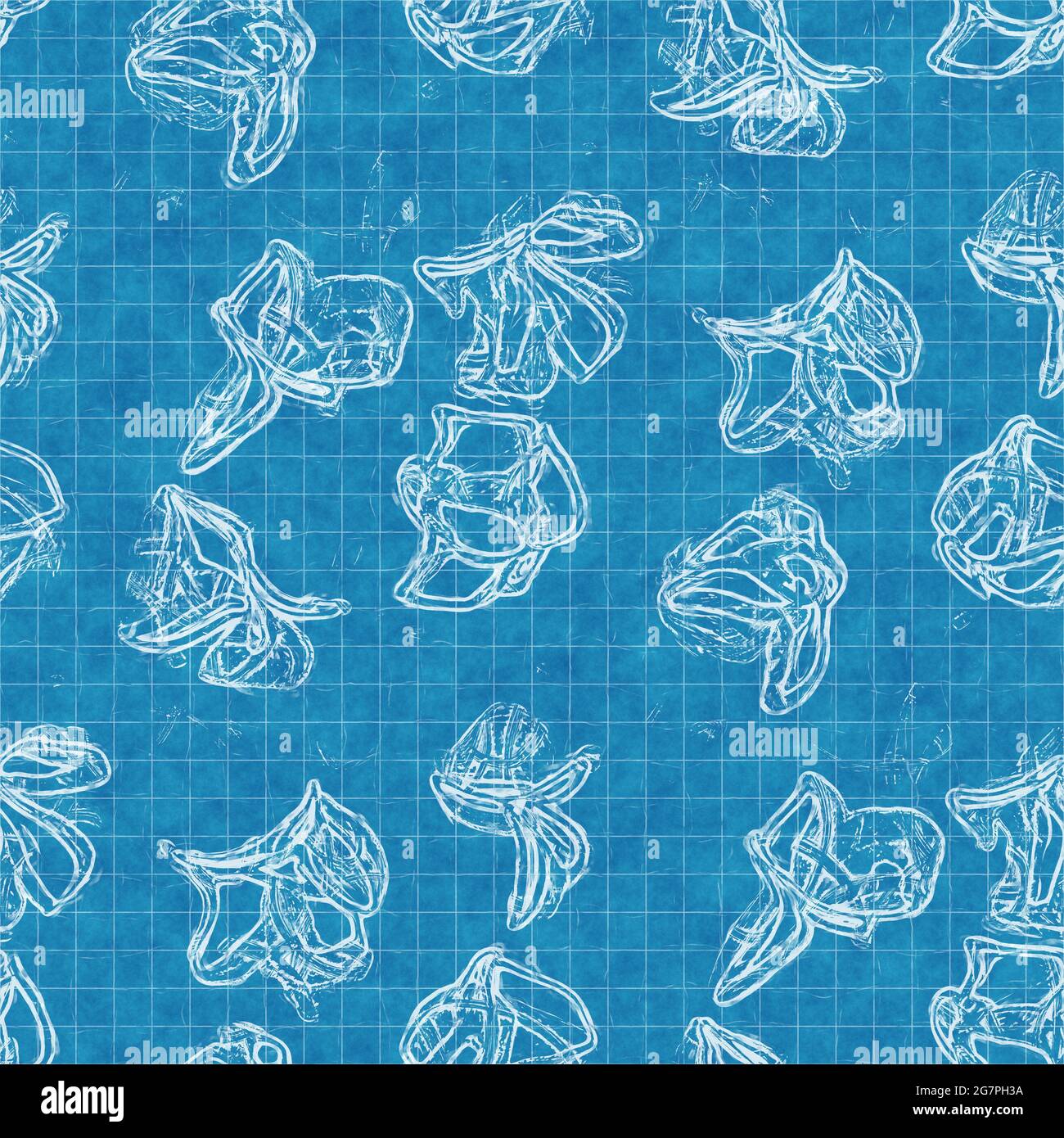 Seamless bright blue blueprint pattern for textile and print Stock ...