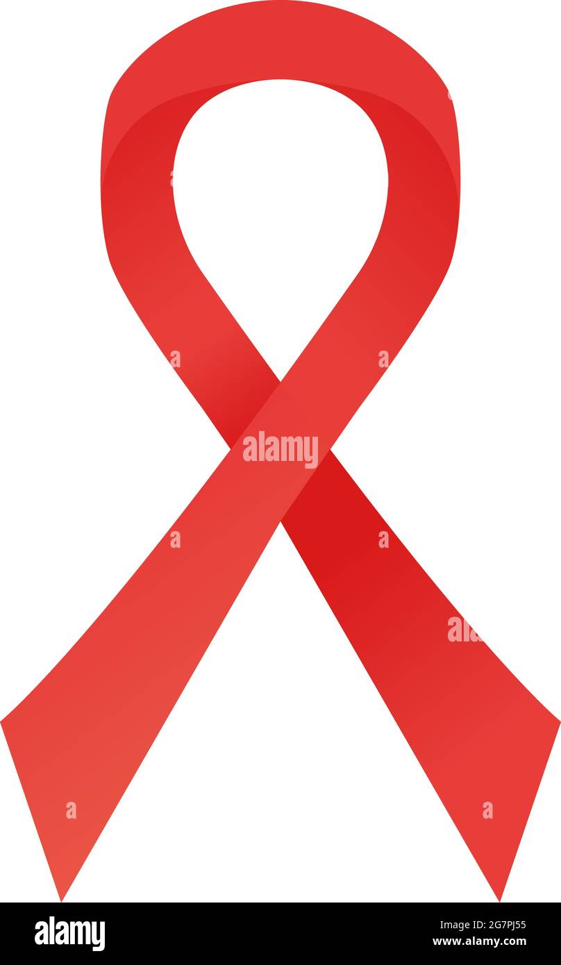 Red Awareness Ribbon Aids Hiv Solidarity Day Concept Stock Vector