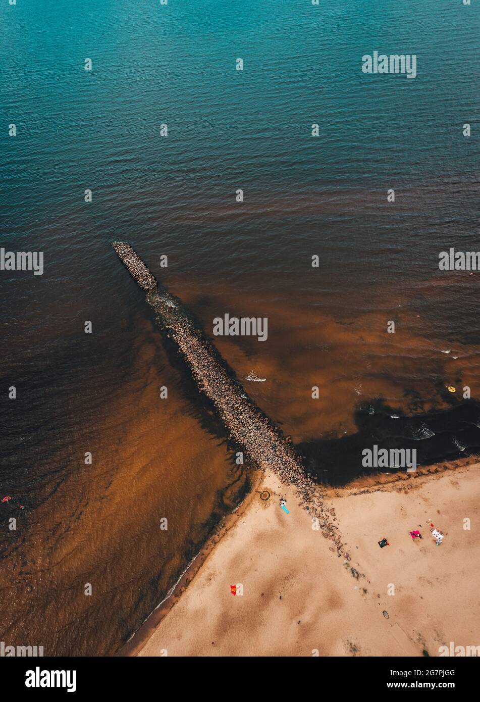 Vertical aerial view of a dock in the sea Stock Photo - Alamy