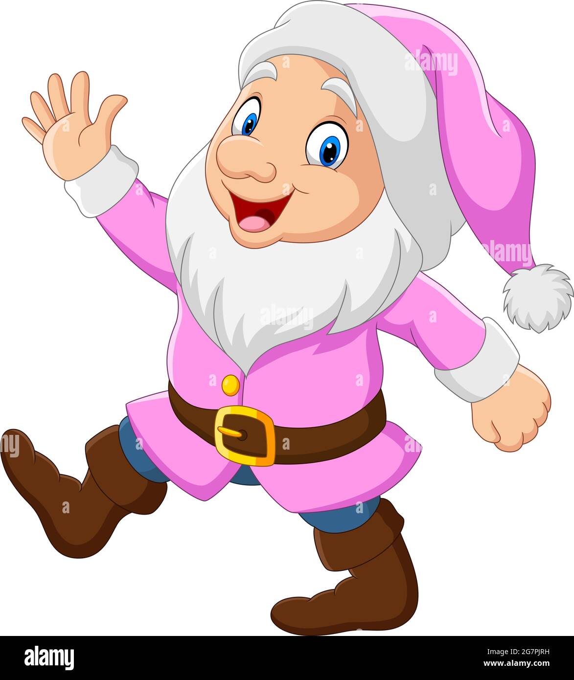Cartoon happy dwarf waving hand Stock Vector Image & Art - Alamy