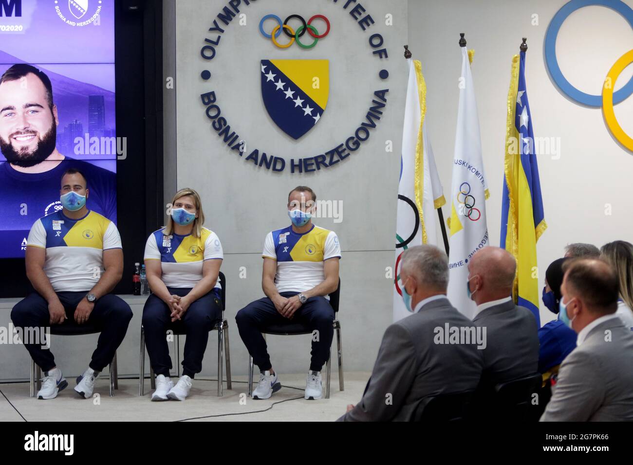 SARAJEVO, July 16, 2021 Amel Tuka (3rd L), a Bosnian middle-distance ...