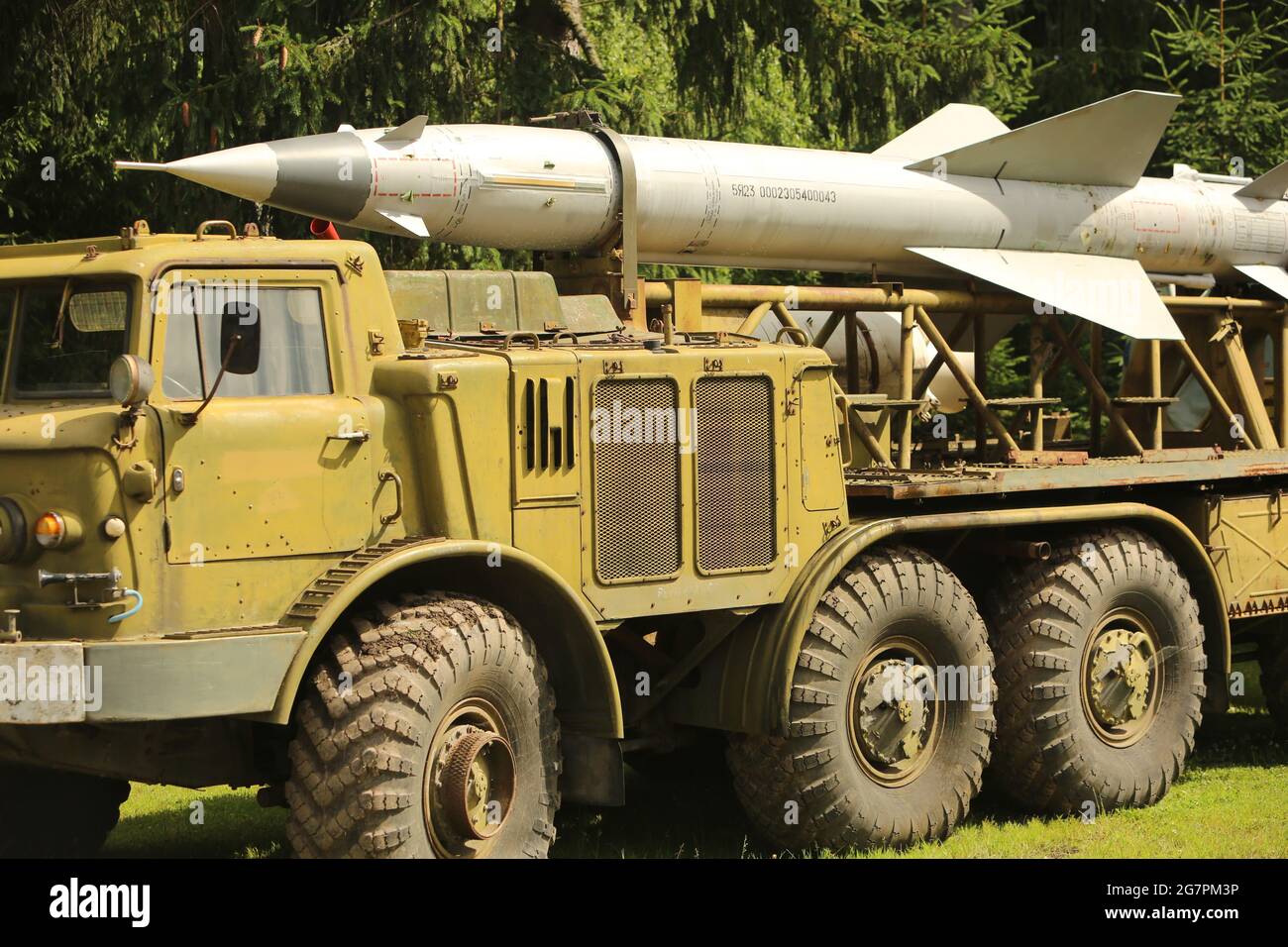 Benneckenstein, Germany. 15th July, 2021. A rocket transporter stands ...