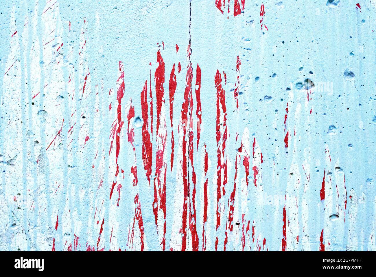 Red blood on the wall. Dirty concrete wall Stock Photo - Alamy