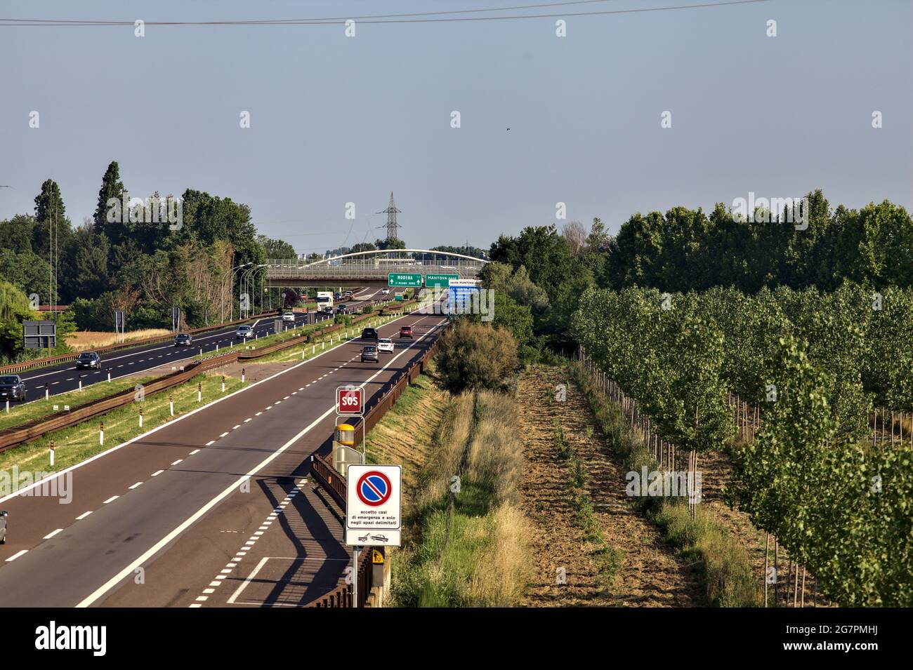 Italian highway in the countryside at sunset in summer Stock Photo - Alamy