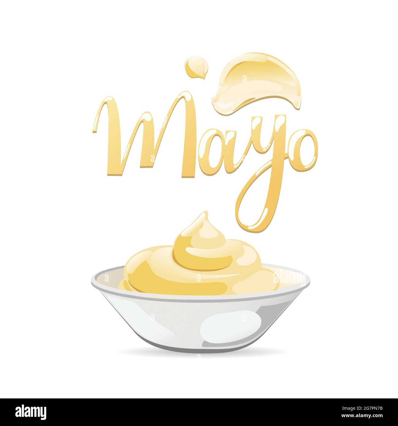 Mayonnaise label with sauce splash. Hand drawn lettering Mayo quote ...