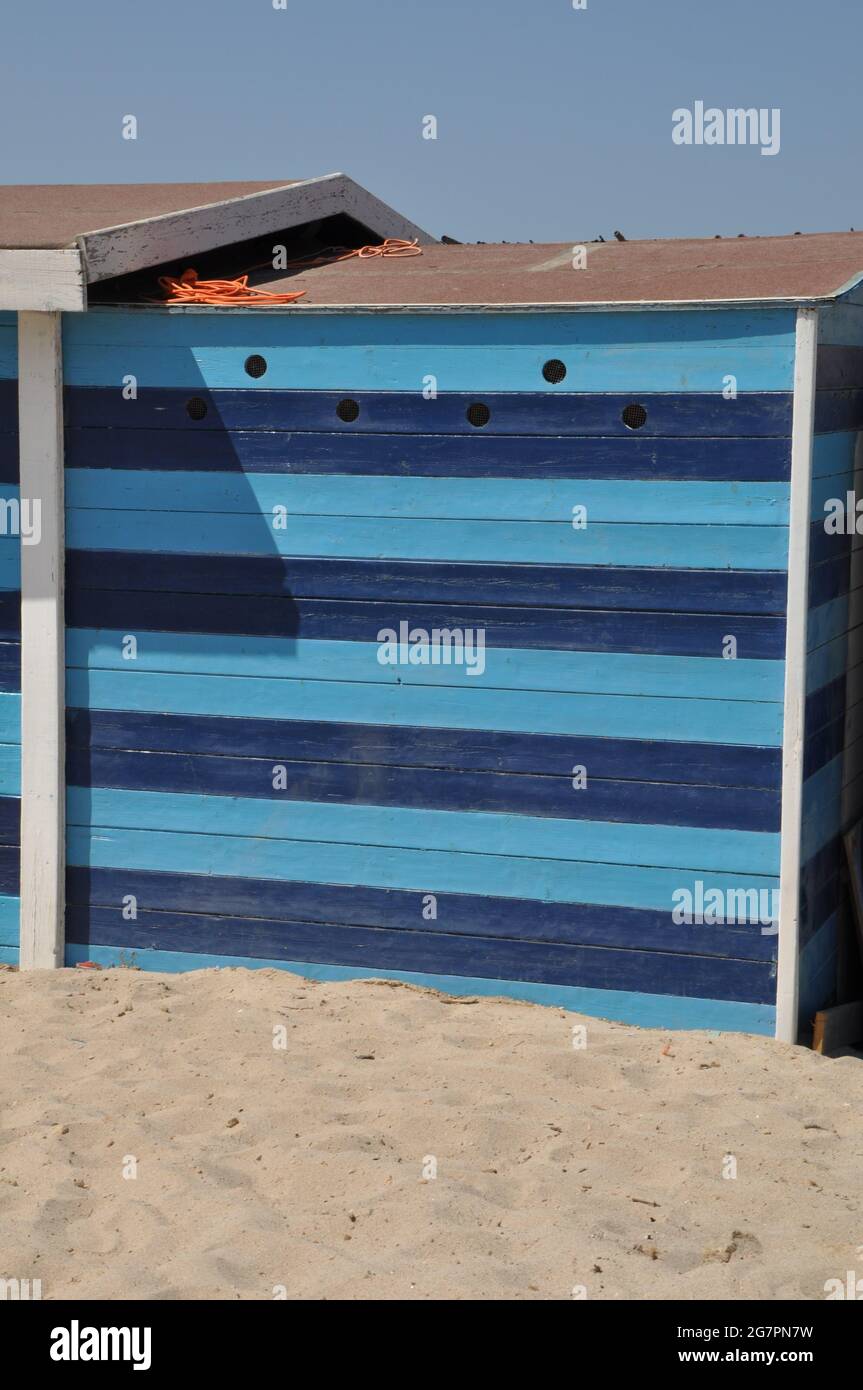 Metal structure in dark and light blue lines on background of the clear ...