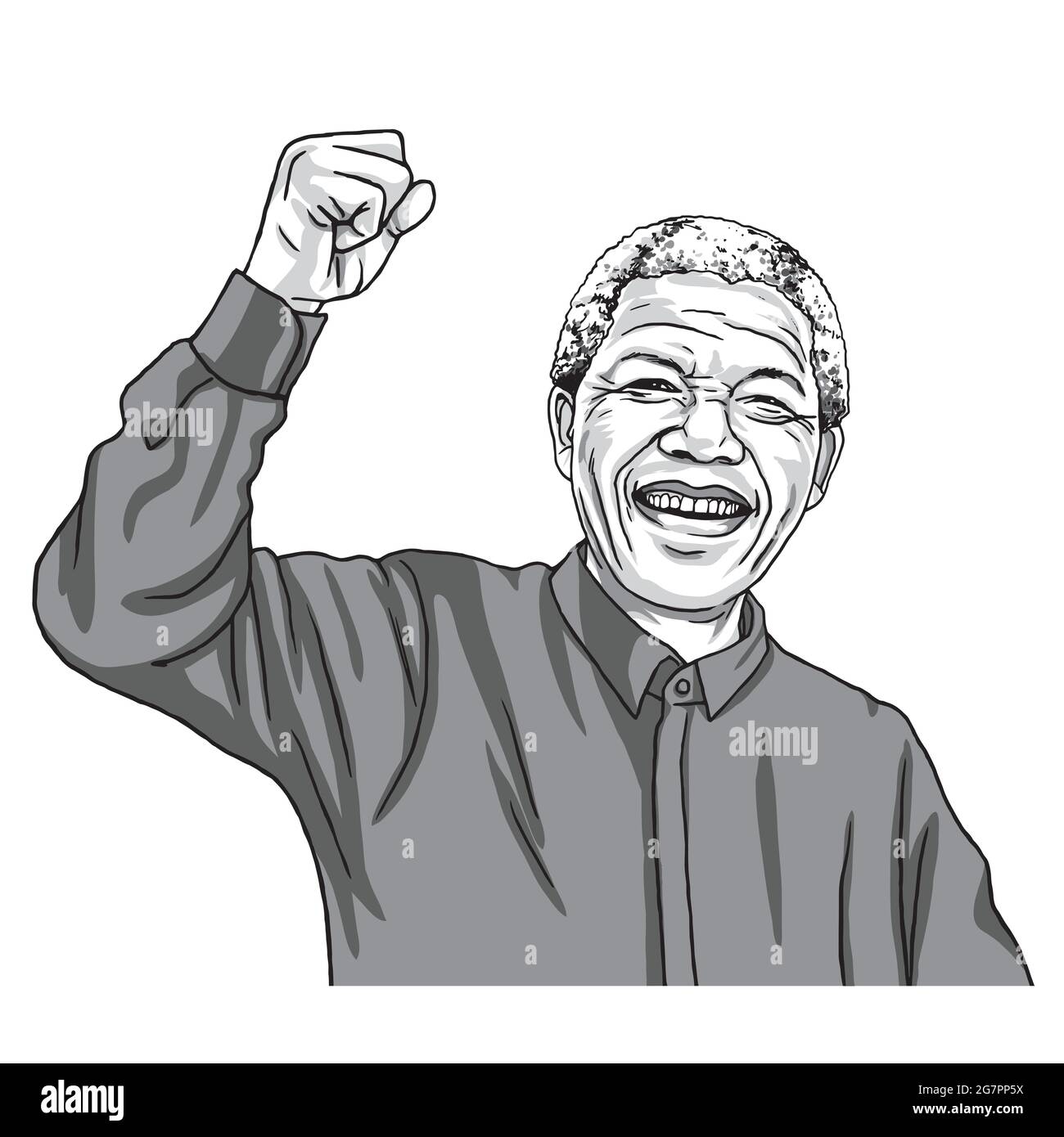 Nelson Mandela Madiba Cartoon Caricature Vector Illustration Stock ...