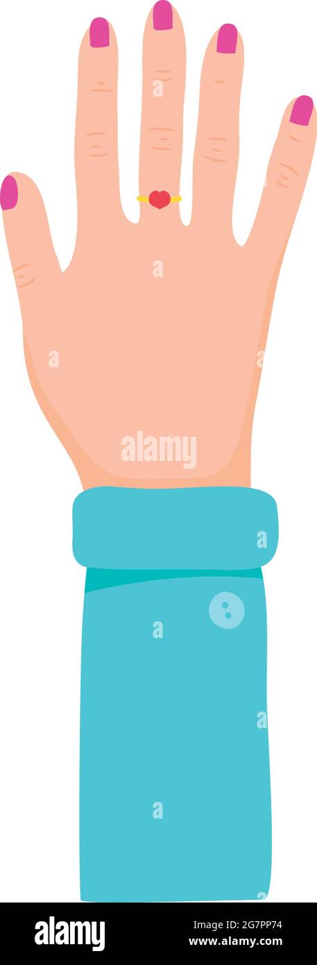 hand with heart ring design Stock Vector Image & Art - Alamy