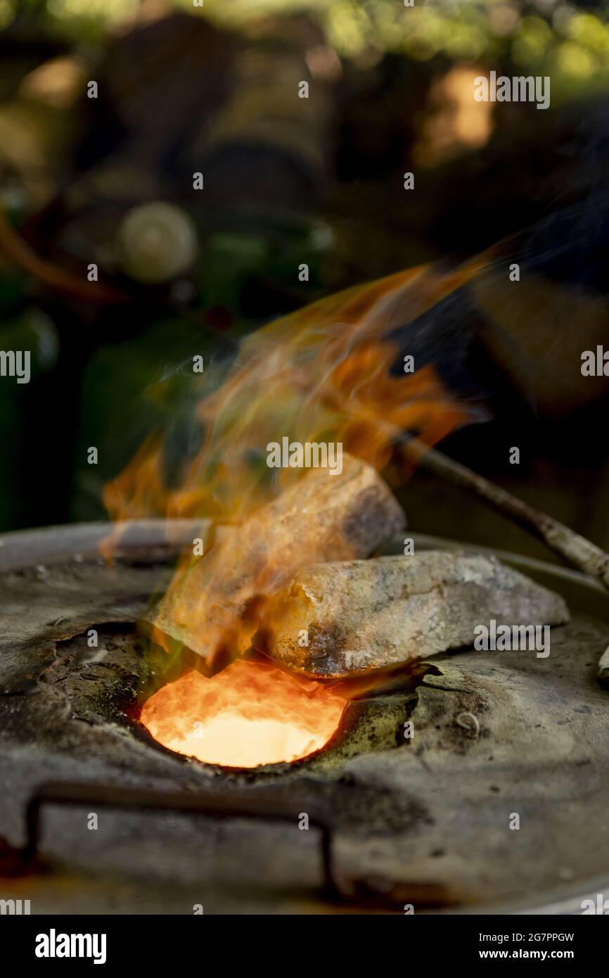 Bronze casting process and manual labor concept Stock Photo - Alamy