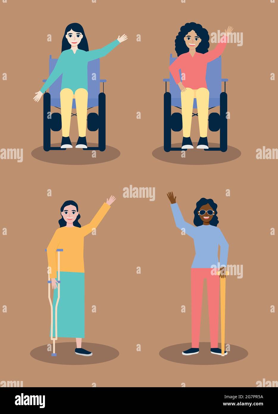 disabled women icon set design Stock Vector Image & Art - Alamy