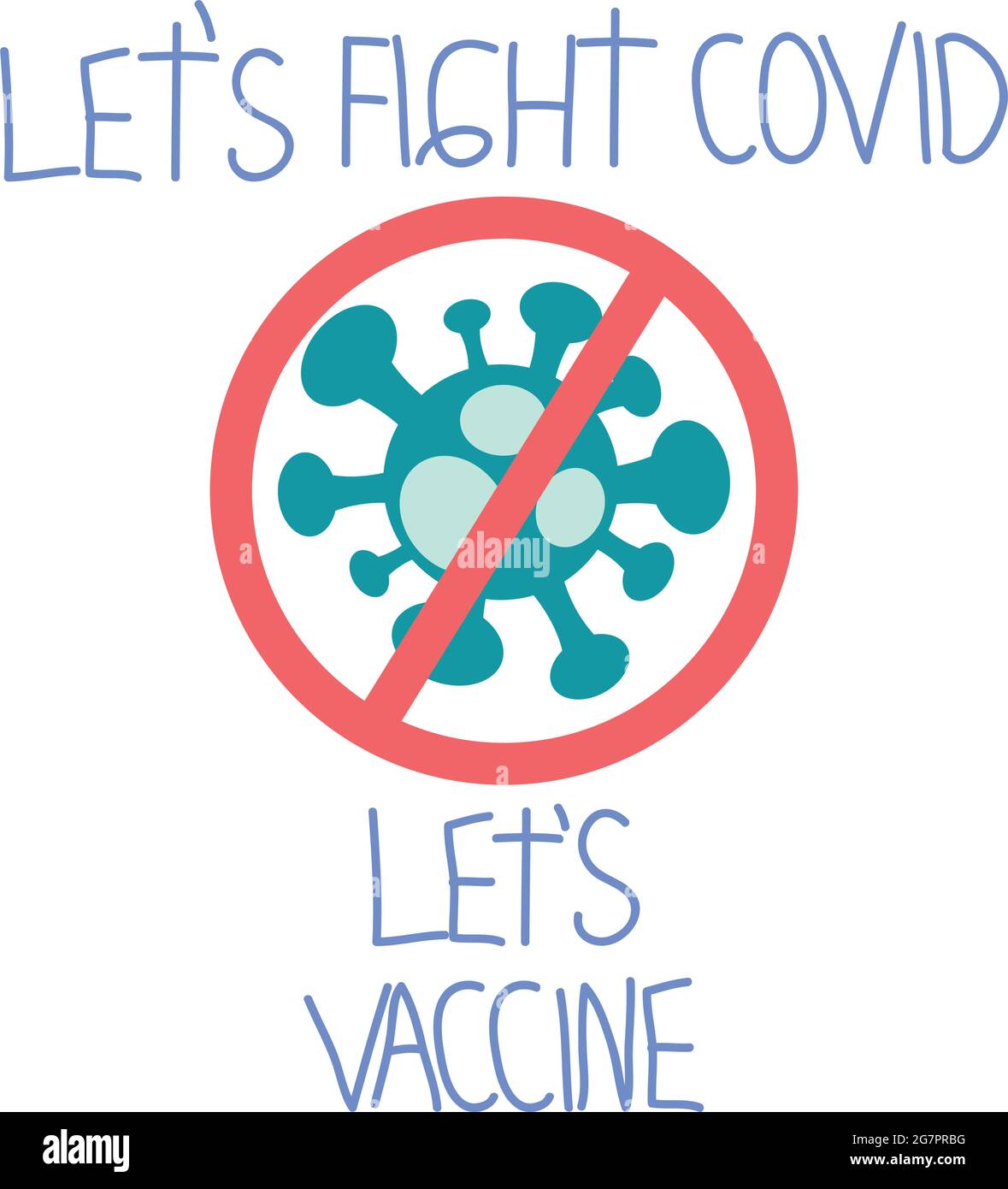 lets vaccine illustration with covid prohibited symbol Stock Vector ...