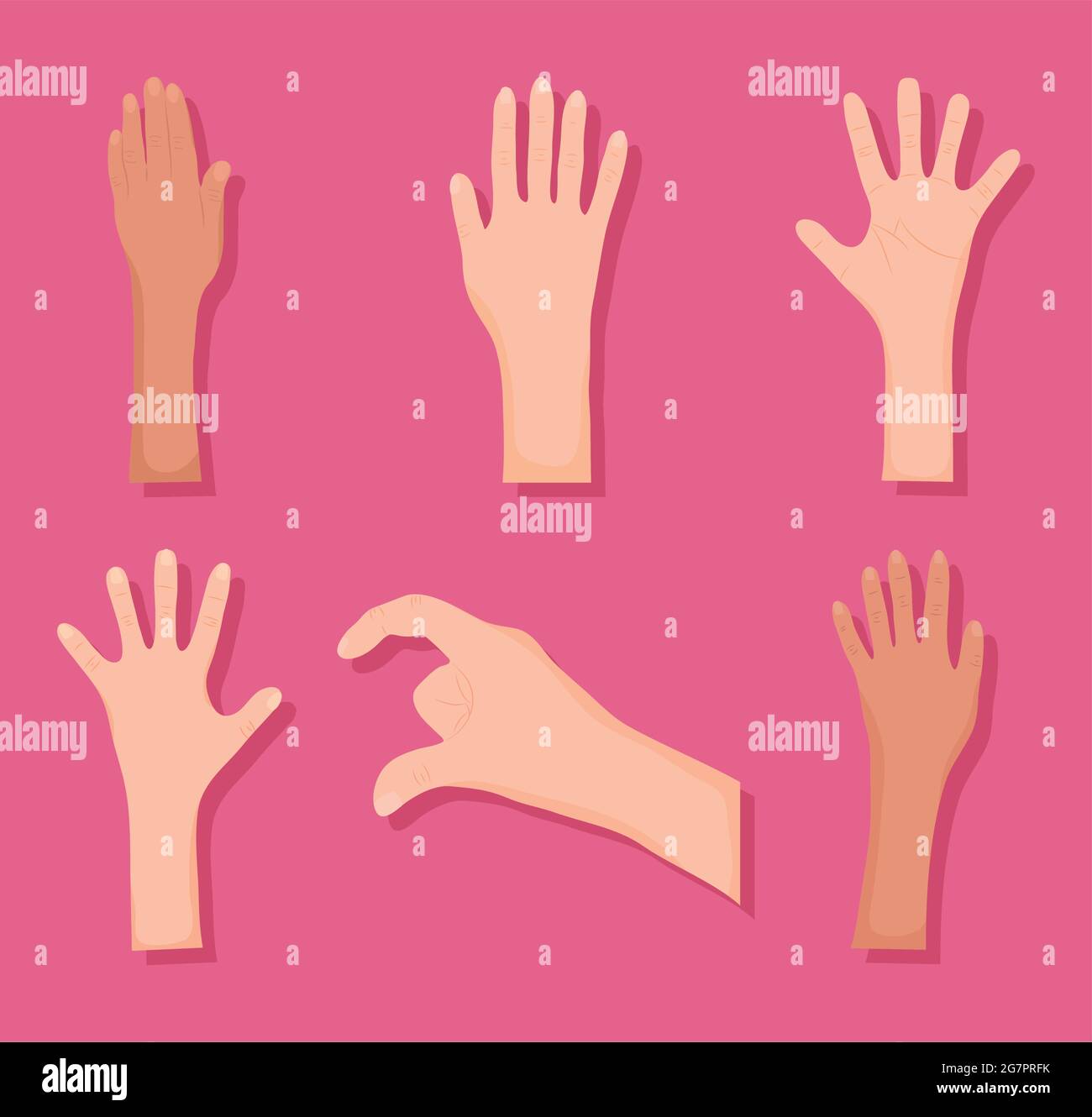 human hands on pink background Stock Vector Image & Art - Alamy