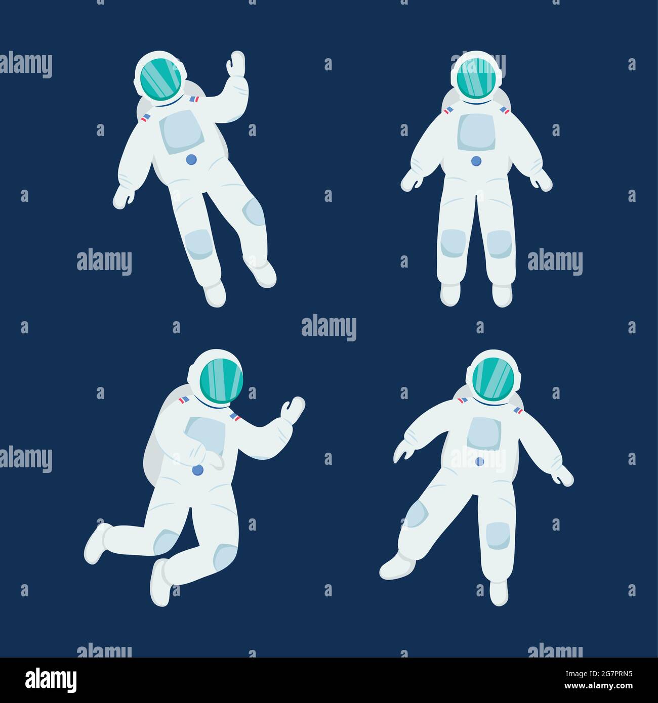 astronauts icon set on blue background Stock Vector Image & Art - Alamy