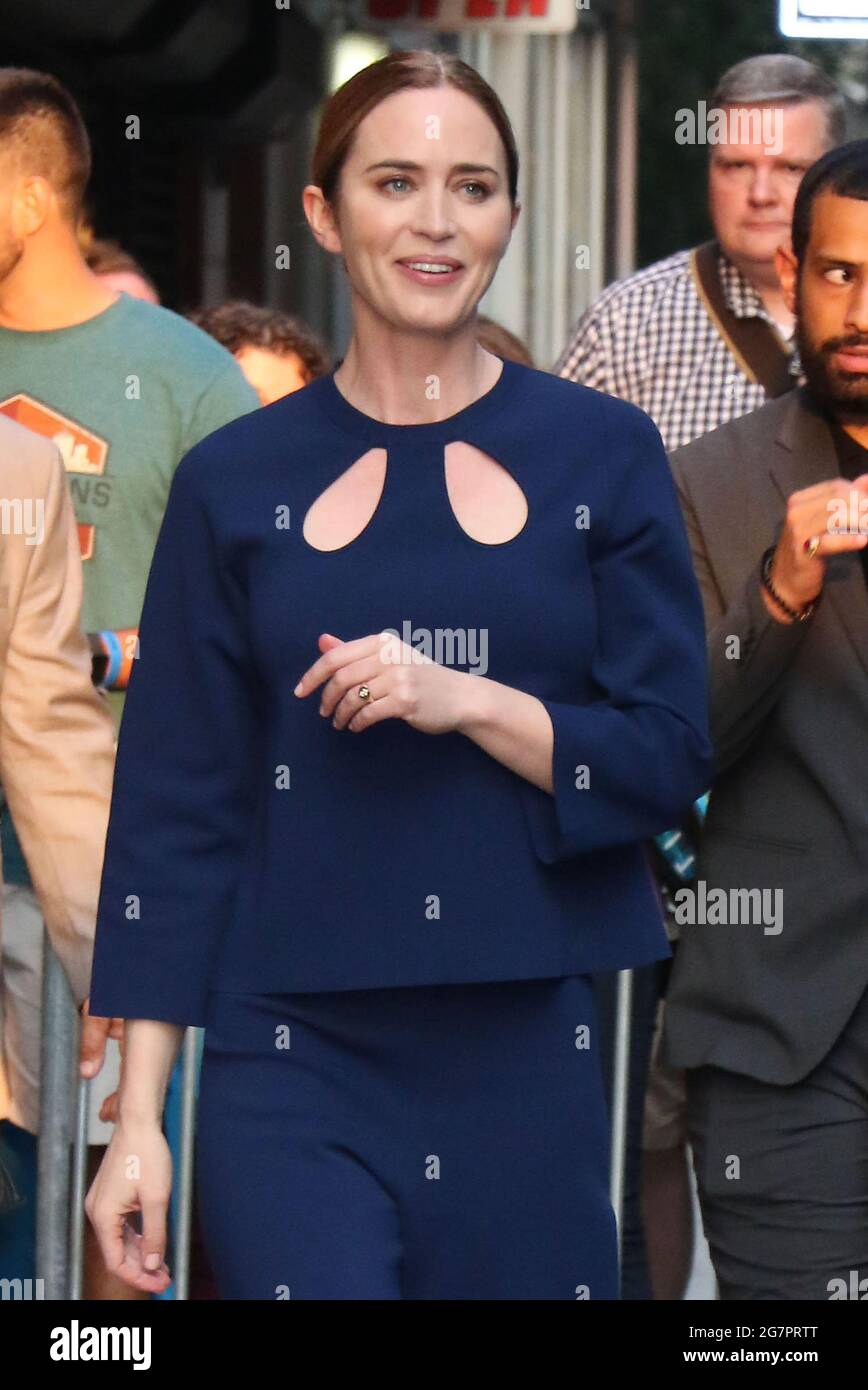 New York, NY, USA. 15th July, 2021. Emily Blunt at The Late Show With ...