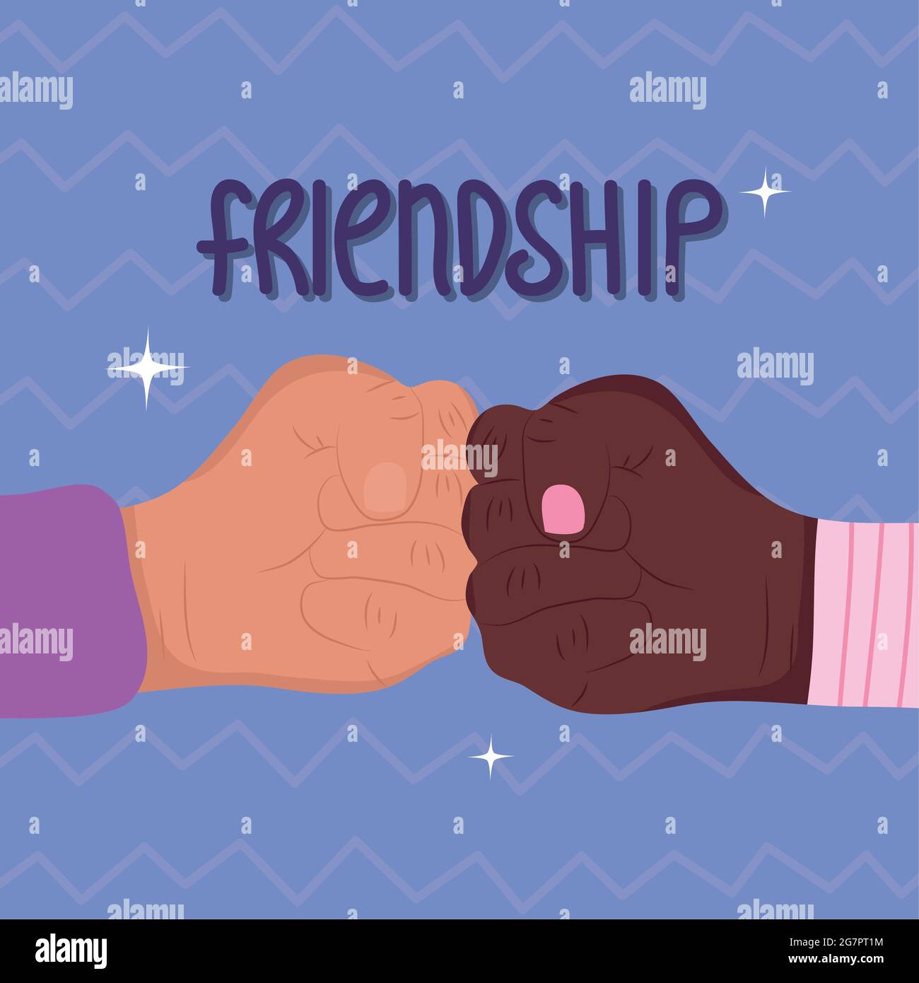 friendship illustration with hands bump Stock Vector Image & Art - Alamy