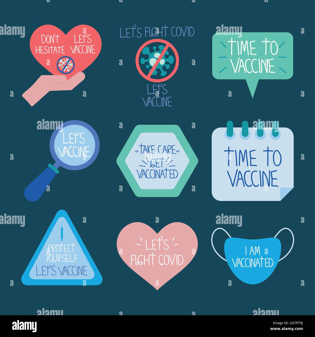 Covid vaccine symbols icon set Stock Vector Image & Art - Alamy