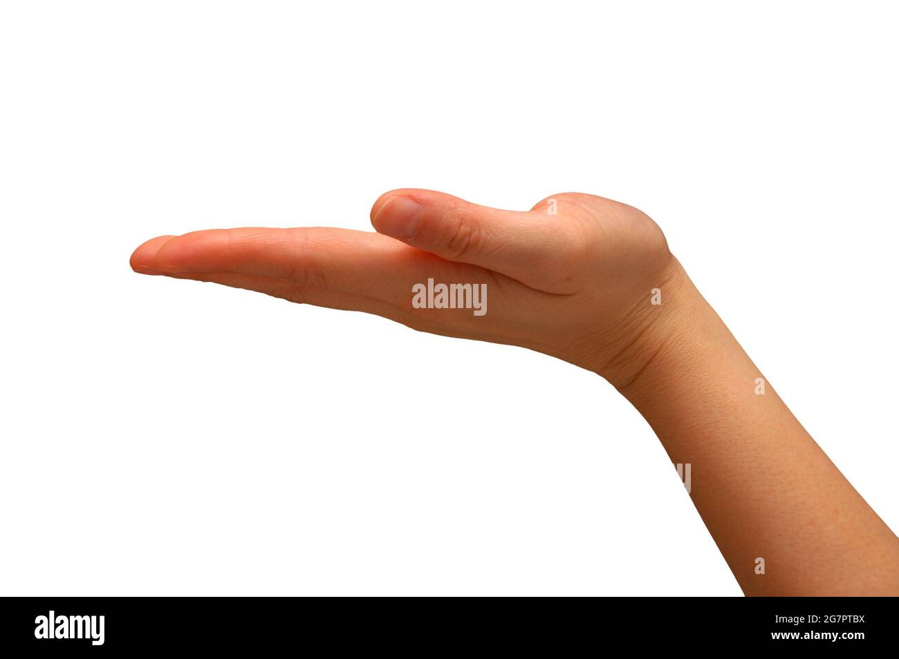 Closeup of an outstretched hand signaling " in support of something ...