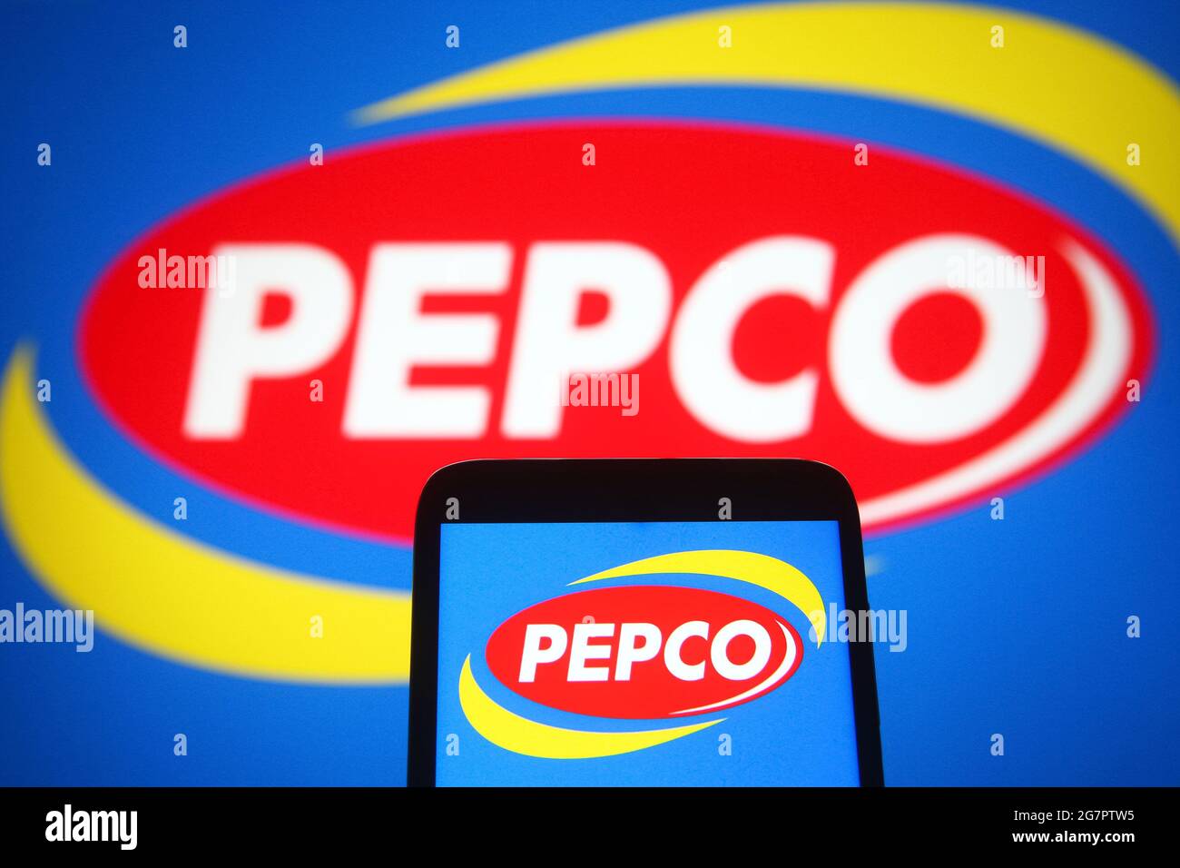 In this photo illustration, Pepco Group logo is seen on a smartphone ...