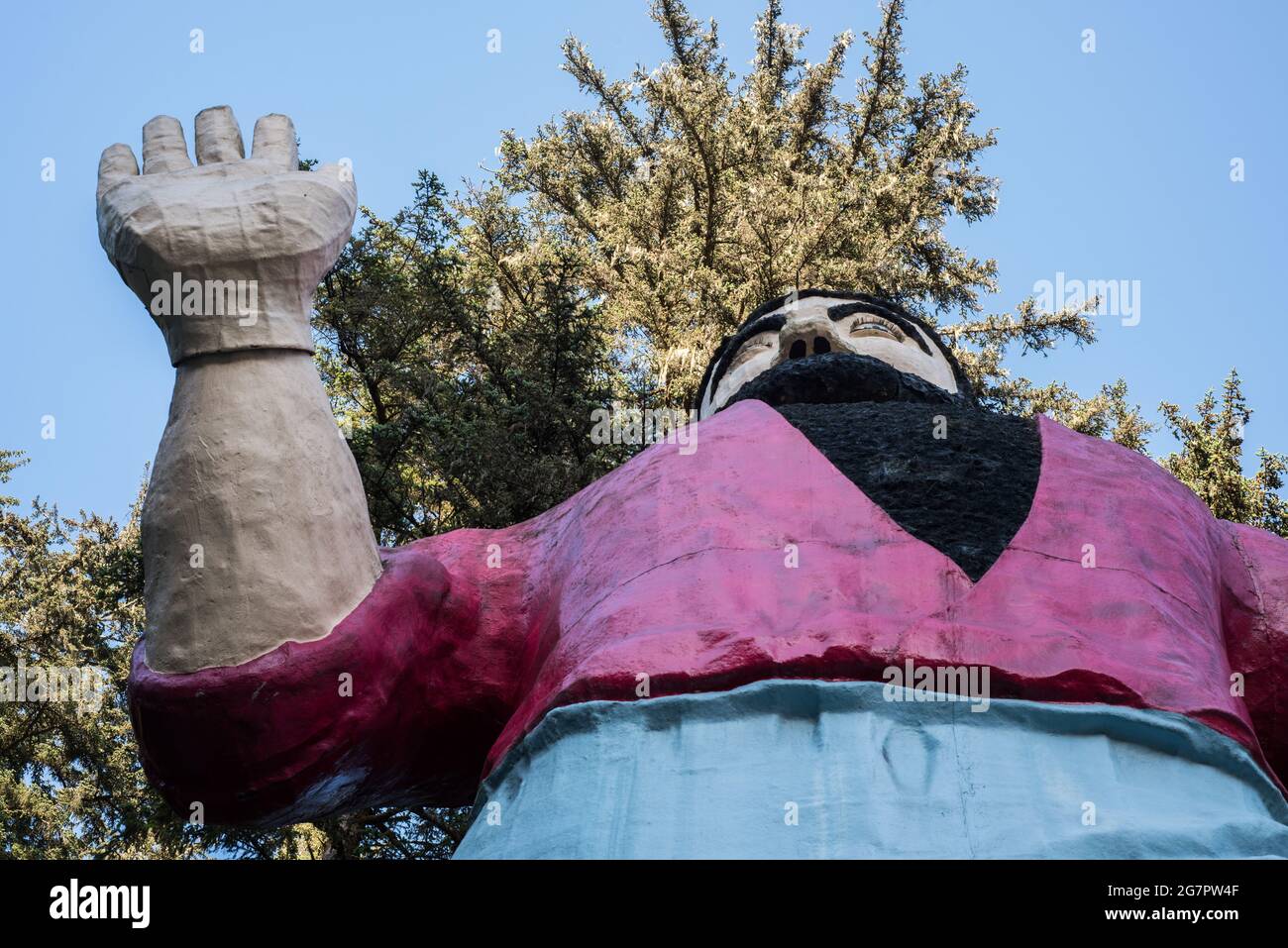 A statue of Paul Bunyan, a giant lumberjack from American folklore, at ...