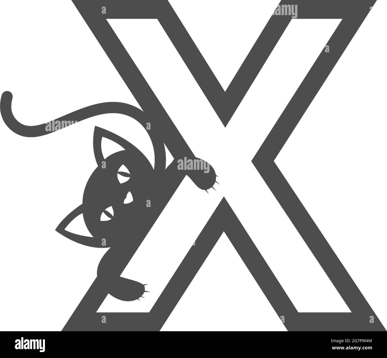 Letter X with black cat icon logo design template vector Stock Vector ...