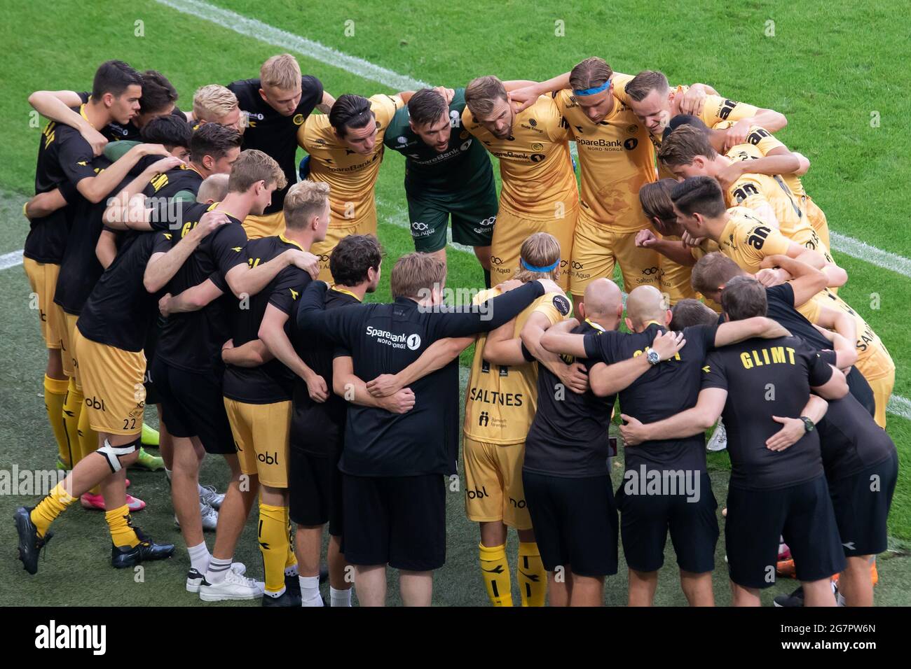 Warsaw, Poland. 14th July, 2021. FK Bodo/Glimt team seen during the UEFA Champions League First ...