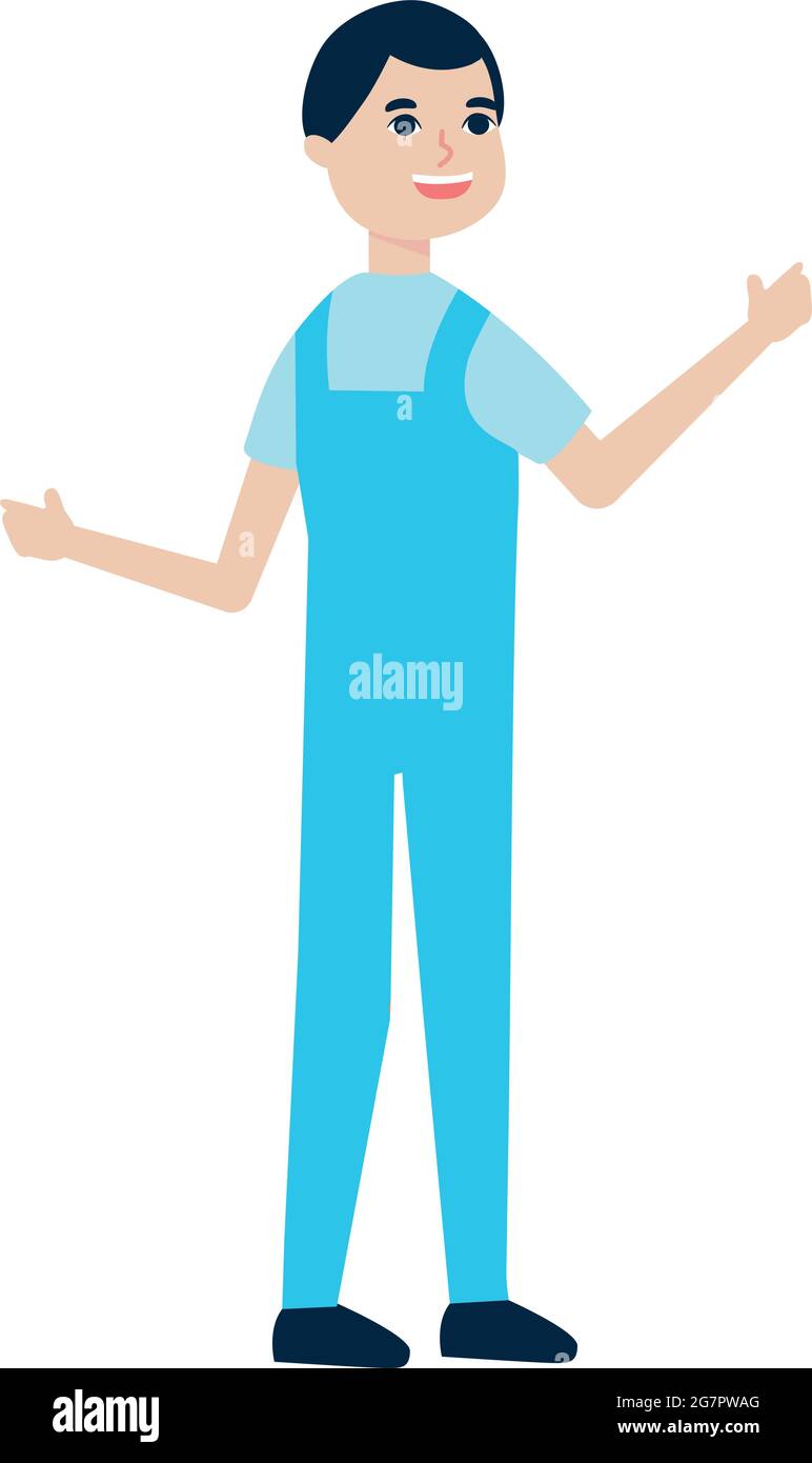 cartoon happy worker standing design Stock Vector Image & Art - Alamy