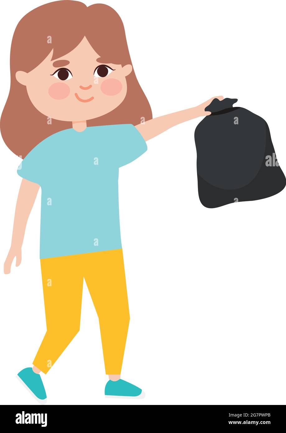 Girl Take Out The Trash Clip Art