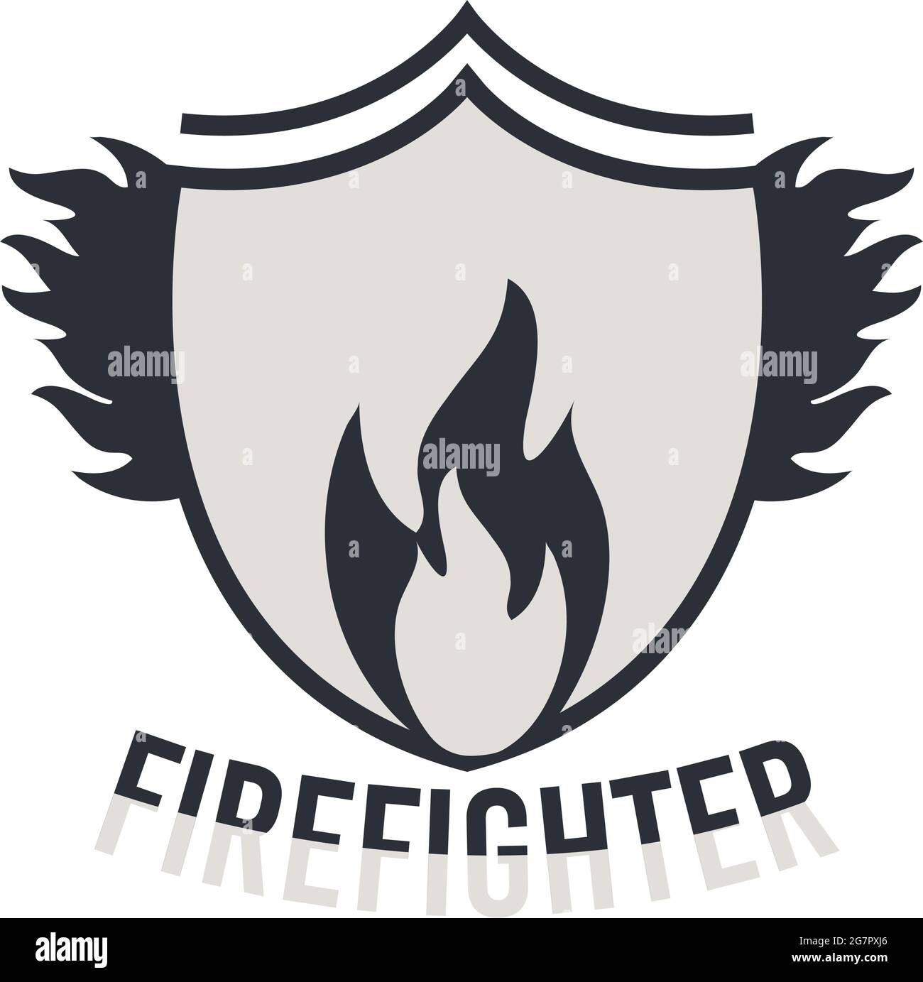firefighter seal with fire flame Stock Vector Image & Art - Alamy
