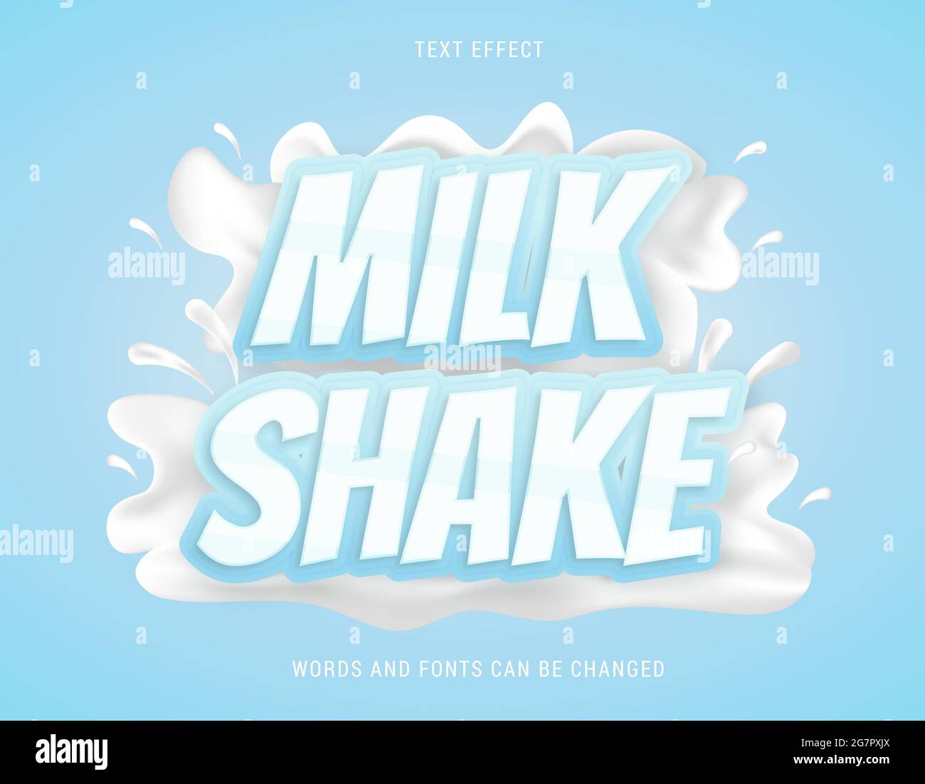 milk shake text effect 100% editable Stock Vector Image & Art - Alamy